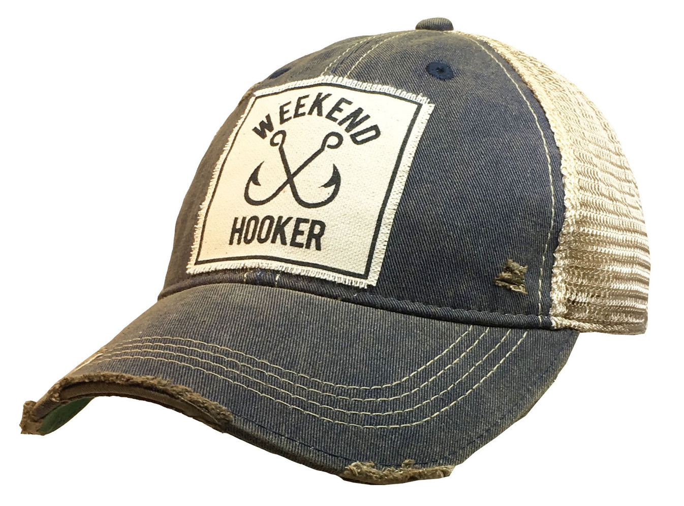 "Weekend Hooker" Distressed Trucker Cap – Vintage Life